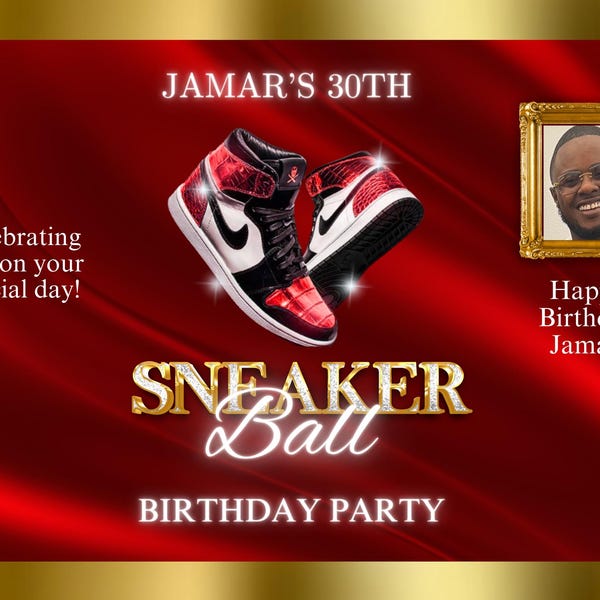 Sneaker Ball Birthday Backdrop - Etsy