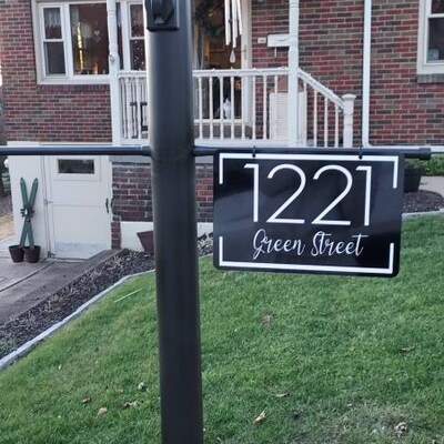 Metal Address Sign, Address Sign for Yard, House Number Sign Metal ...