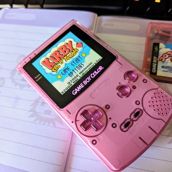 Custom Backlit IPS XL Nintendo Gameboy Color Semi-transparent PINK by ...