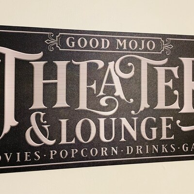Theater Sign Modern Farmhouse Wall Decor Family Lounge Sign Large ...