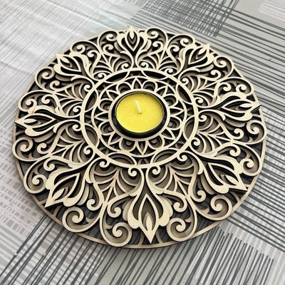 Laser Cut Multilayer Mandala Panel SVG Template 3D Layered Vector ...