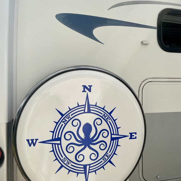 Crab Compass Decal, Seashore Life Vinyl Wall Decal, Softshell Crab ...