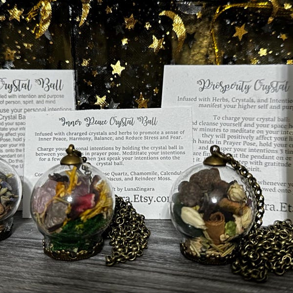 Prosperity Pendant,© Witchball Pendant, Crystal Ball, Money Drawing ...