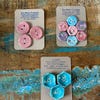 Pink, Purple and Blue Buttons. A Set of Hexagonal Ceramic Buttons ...