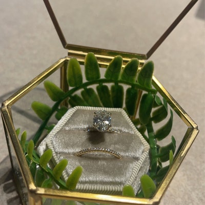 Geometric Glass Jewelry Box With Velvet Ring Box Option - Etsy