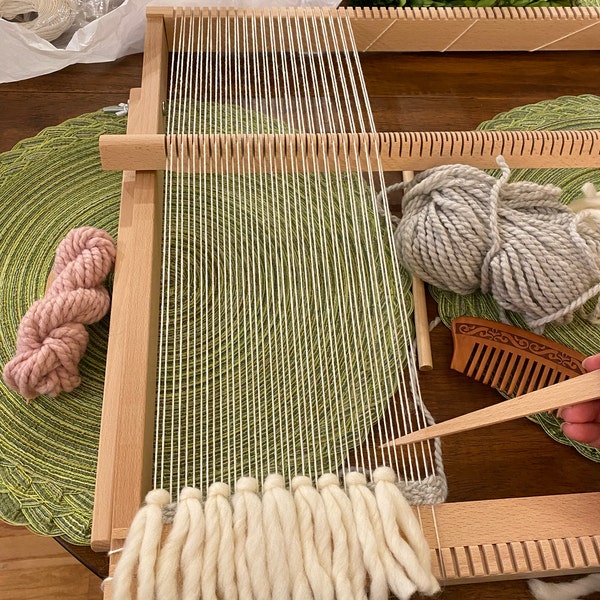 X Large Weaving Loom Kit, Also Known as Tapestry Weave Loom Lap Heddle ...
