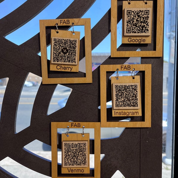 Custom Wooden QR Code Menu Sign, Business Logo Table Plaque, Restaurant ...