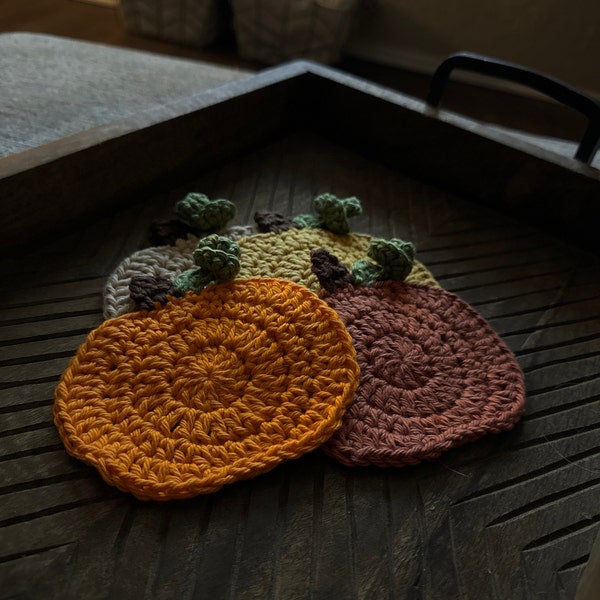 Pumpkin Coasters Set of 4, Fall Coasters, Coasters, Coffee Coasters ...