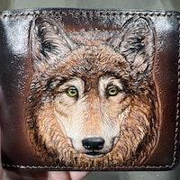 Leather Wallet, Tiger Wallet, Hand-tooled Leather Wallet, Passport ...