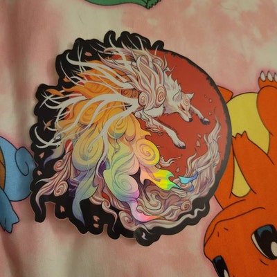 Okami Shiranui Sticker Solar Flare Sunset Extra Large 3.5 in X 3.7 in ...