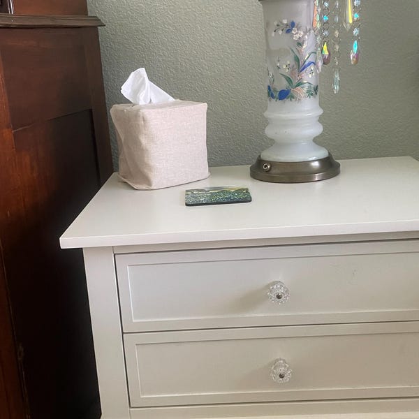 Tissue Cover Box, Linen Fabric Tissue Cover With Cotton Muslin Lining ...