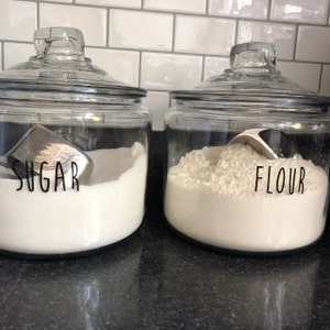 Kitchen Canister Labels, Flour Canister Decals, Dry Goods Decals, Sugar ...