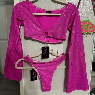 Icey Boo Bandeau Top and Skirt/ Holographic Festival Outfit/ Sparkly ...