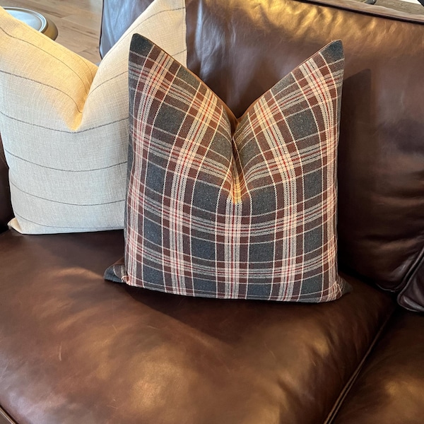 Wool, Genuine Leather, Pillow Cover, Camel, Greige - Etsy