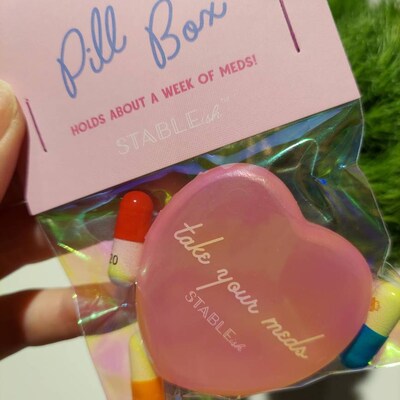 Self Care Cute Pink Heart Pill Box Mental Health Depression Anxiety - Etsy