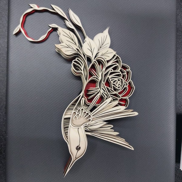 Multilayer Hummingbird Laser Cut 3D File SVG Mothers Day Multilayer ...
