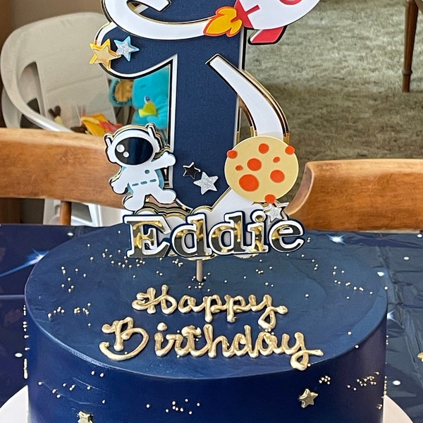 Astronaut Cake Topper SVG | Spaceman Themed - Rocket - Kids - Birthday ...