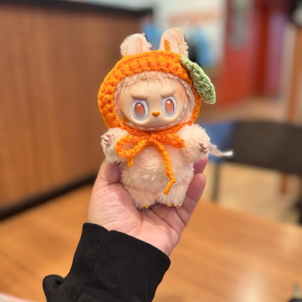Crochet Orange Labubu Hat Accessory Clothing - Etsy