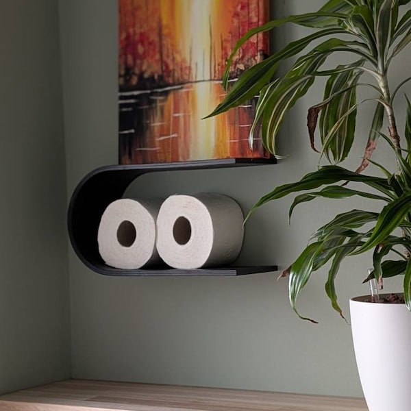 Wood Toilet Paper Holder Wall Mount for Multiple Rolls, Spare TP Roll ...