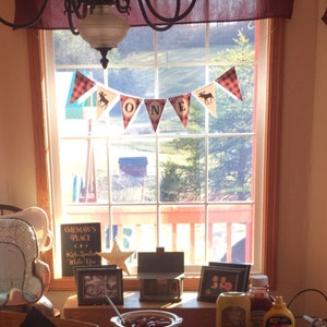 MADE TO ORDER Lumberjack Buffalo Plaid and Burlap Banner Different Text ...