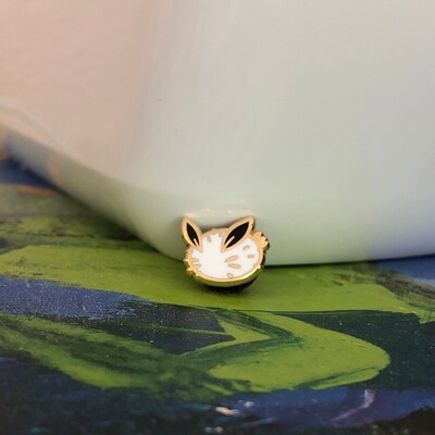Sea Bunny Hard Enamel Mini Pin Gold, White, Black Bunny Rabbit Lapel ...