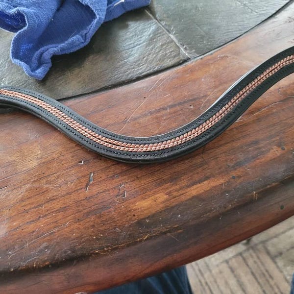 LARGE 2" Bridle Loop (double Bridle) Black Padded Leather Empty Channel ...