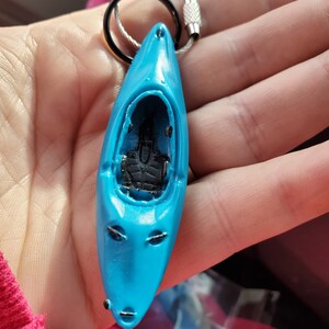Whitewater Kayak Keychain 5 Colors Flexible Plastic PVC With Stainless ...