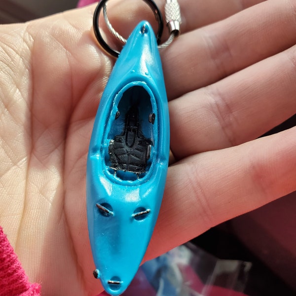 Canoe Keychain - 5 New Colors - Flexible Plastic PVC With Stainless Steel Ring - Conoe Paddling ...