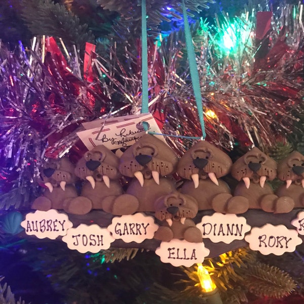 Family of 7 Eskimo Igloo, Elf Tree, Salmon, Cardinal, Walrus, Snowman ...