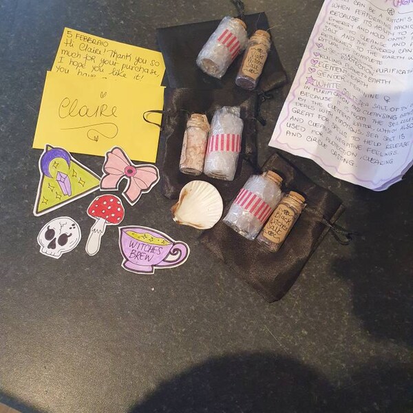 Witches Salt, Set or Single. Pink, Red, Brown, White, Black, Violet ...