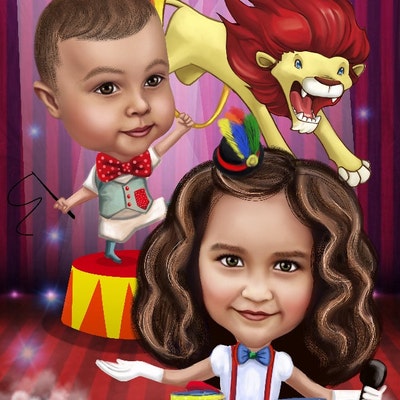 Custom Cartoon Portrait From Your Photo / Personalized Cartoon ...