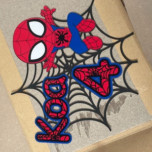 Personalised Spider-man Spidey Inspired Cake Topper number Only With ...