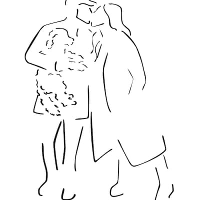 Doodle Dog Line Art Labradoodle Goldendoodle Dog Print Sketch Puppy ...