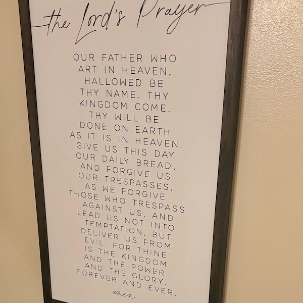 The Lord's Prayer, Our Father Sign, Bible Verse Wall Decor, Scripture ...
