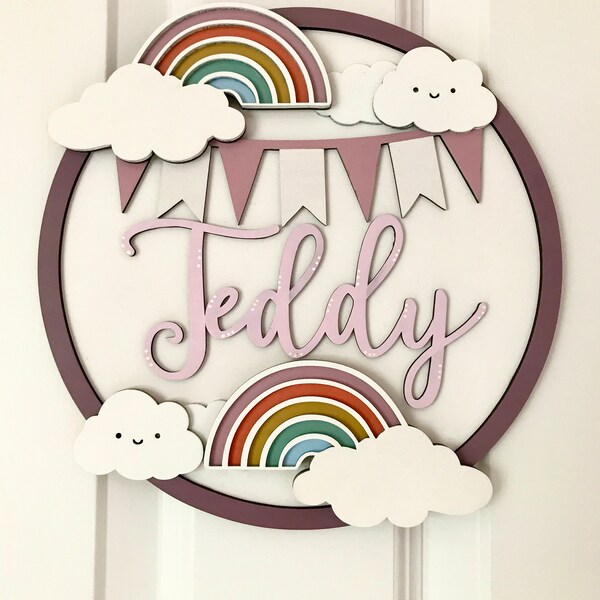 Personalised Rainbow Wall/door Sign. - Etsy
