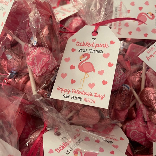 Flamingo Valentine's Day Tag, Flamingo Valentine's Tag, Tickled Pink ...