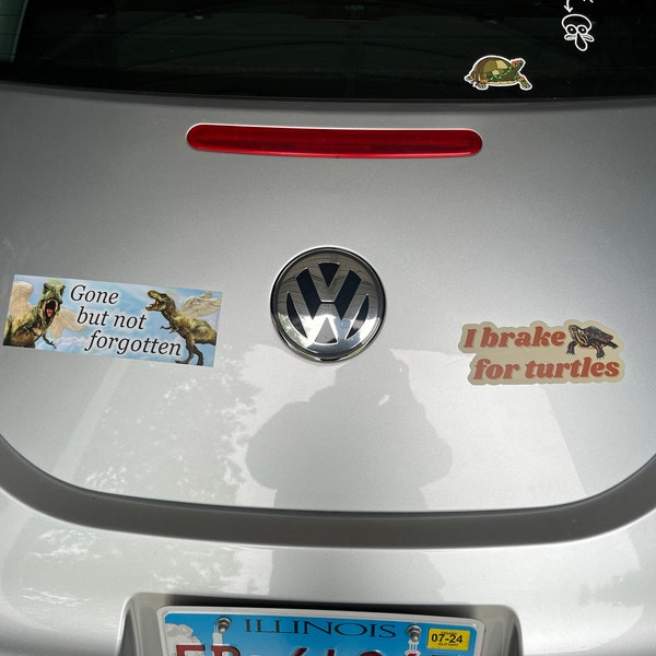 Funny T-rex Memorial Bumper Sticker - RIP Dinosaur Car Decal - Etsy