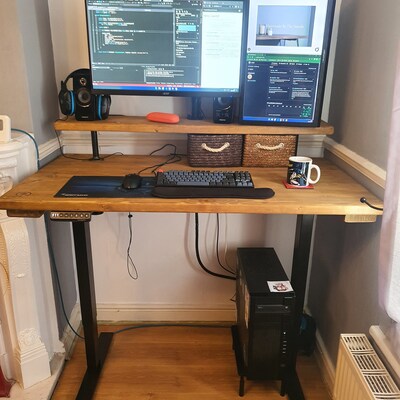 Industrial Style Height Adjustable Desk Sit Stand Desk With Electric ...