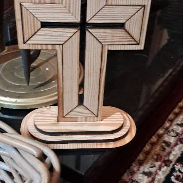 2 Layers Geometric Christian Cross, Laser Cut Files. Cross File for ...