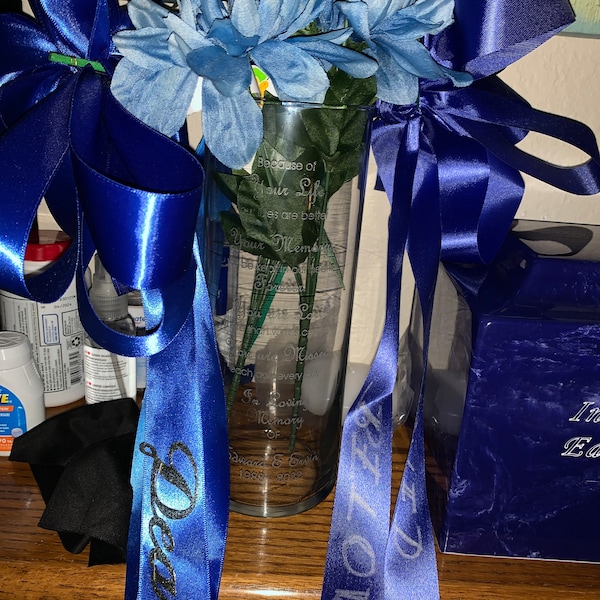 Personalized Memorial Vase – Floating “this Light Shines” in Loving ...