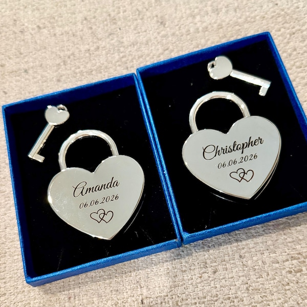 Heart Love Lock With Key, Personalized Lock for Love, Love Padlocks ...