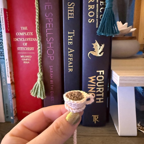 Crochet Coffee Bookmark Pattern | Crochet Matcha Bookmark Pattern ...