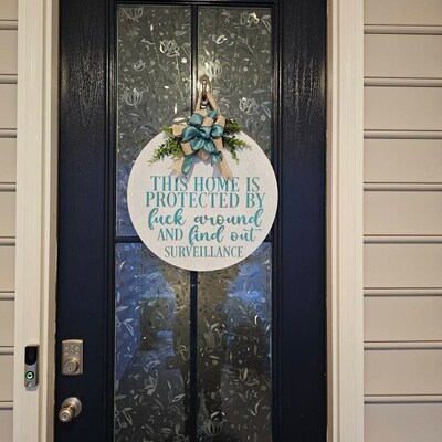 Rude Front Porch Leaner Sign 5 Foot Tall Reversible Front Porch Signs ...