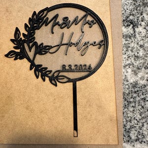 Traditional Wedding Cake Topper, Rustic Cake Topper, Custom Script Cake ...