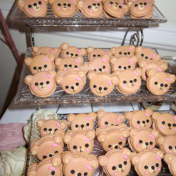 Teddy Bear French Macarons 5,10,15,20,25,30 - Etsy