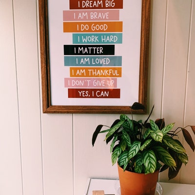 Kid Affirmations, Homeschool Art, Colorful Wall Art, Printable Nursery ...