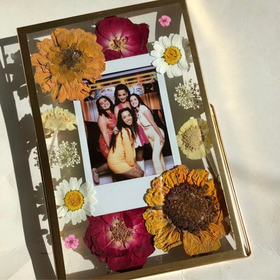 Pressed Flower Frame With Photo Anniversary Gift Gift for - Etsy