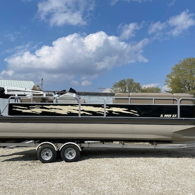 Green Pontoon Boat Wrap Graphic Decal Kit Many Sizes and - Etsy