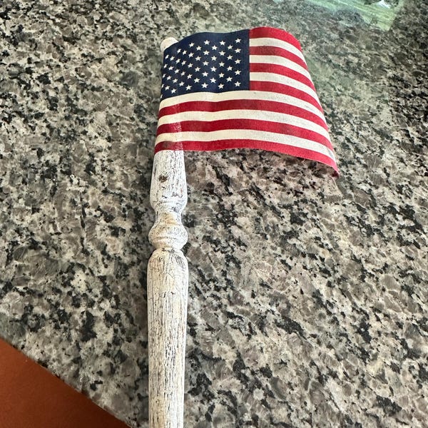 Patriotic Spindles, Spindle Flags, Salvaged Wood Spindle Base , American Flag , Fourth of July ...