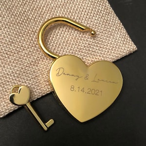 Engraved Heart Love Lock With Key Travel Bridge Love Locks - Etsy